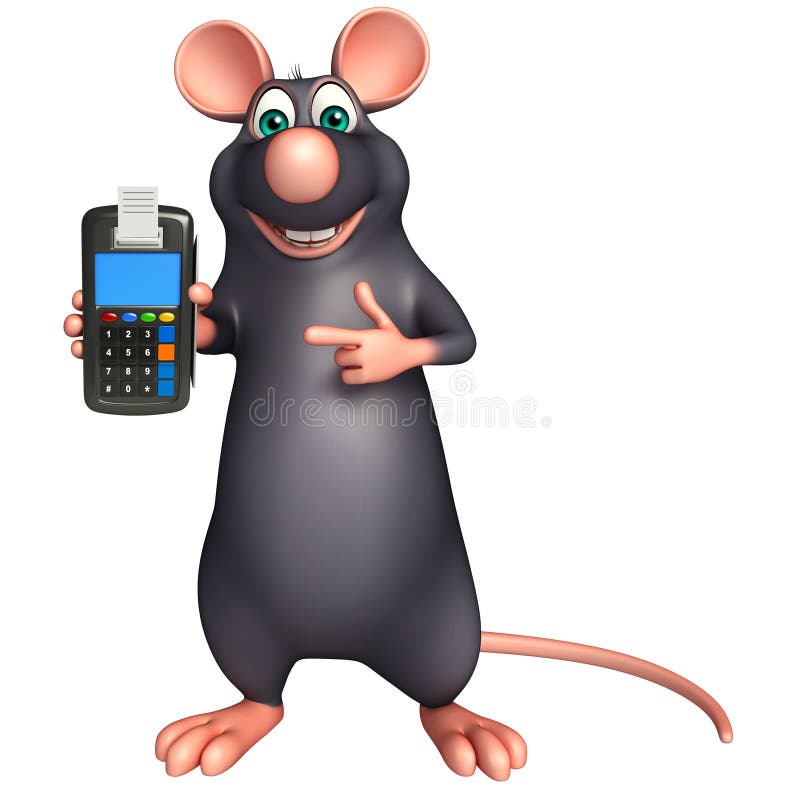 Fun Rat Cartoon Character with Swap Machine Stock Illustration ...