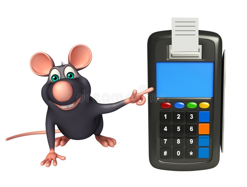 Fun Rat Cartoon Character with Swap Machine Stock Illustration ...