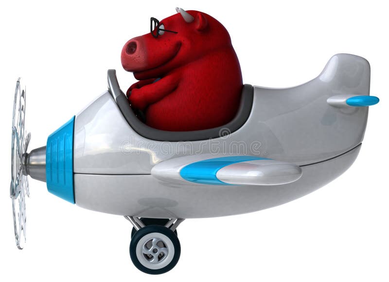 Fun Red Bull - 3D Illustration Stock Illustration - Illustration of ...