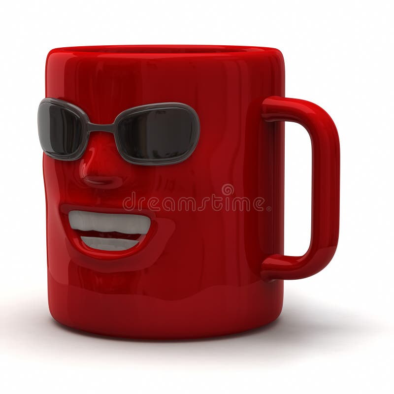 Fun red mug stock illustration. Illustration of caffeine - 33696554