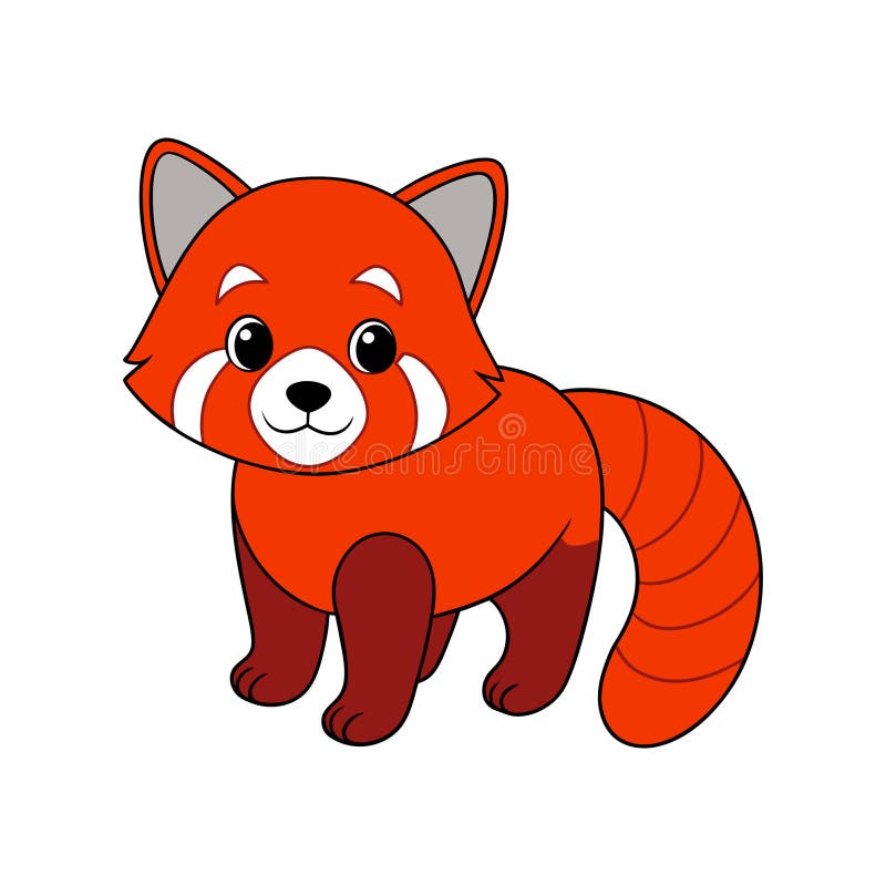 Fun Red Panda Coloring Activity Stock Illustration - Illustration of ...