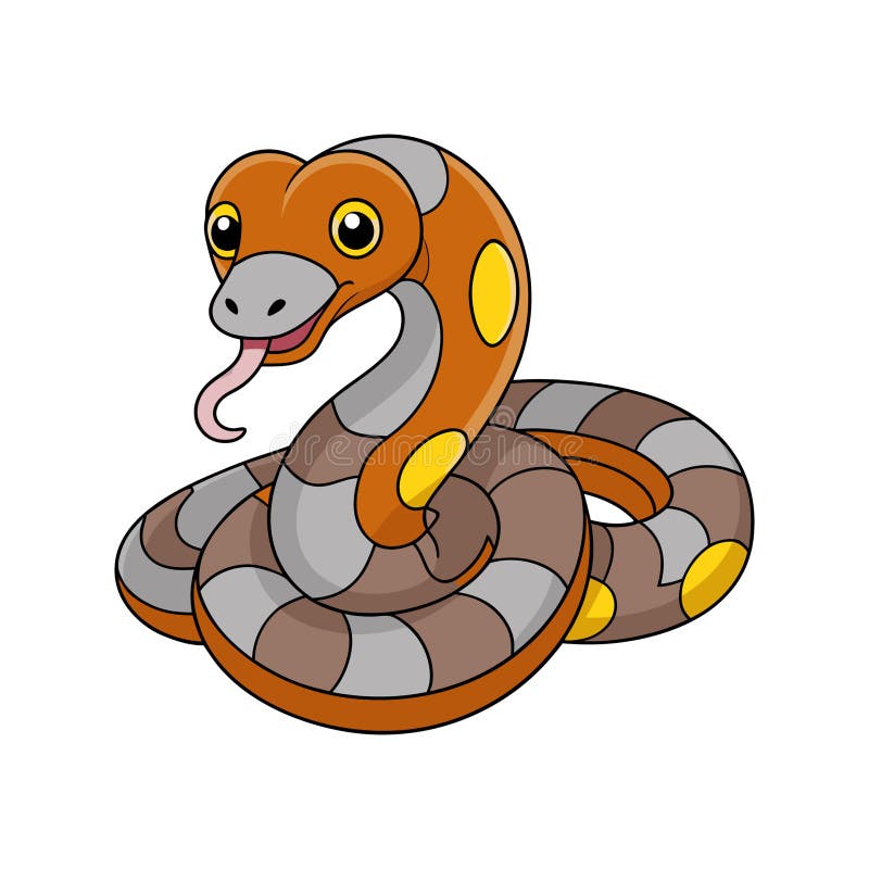 Fun Reticulated Python Coloring Illustration for Kids Stock ... Fun Reticulated Python Coloring Illustration for Kids Stock ...