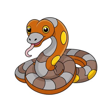 Fun Reticulated Python Coloring Illustration for Kids Stock ...