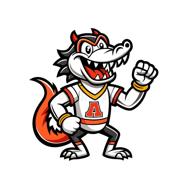 Fun Retro Alligator Character Illustration Stock Photo - Illustration ...