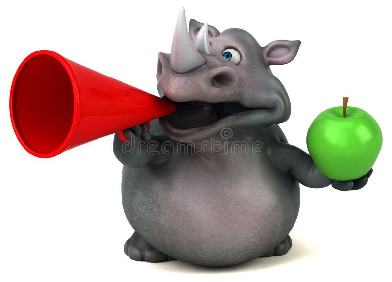 Fun Rhinoceros - 3D Illustration Stock Illustration - Illustration of ...