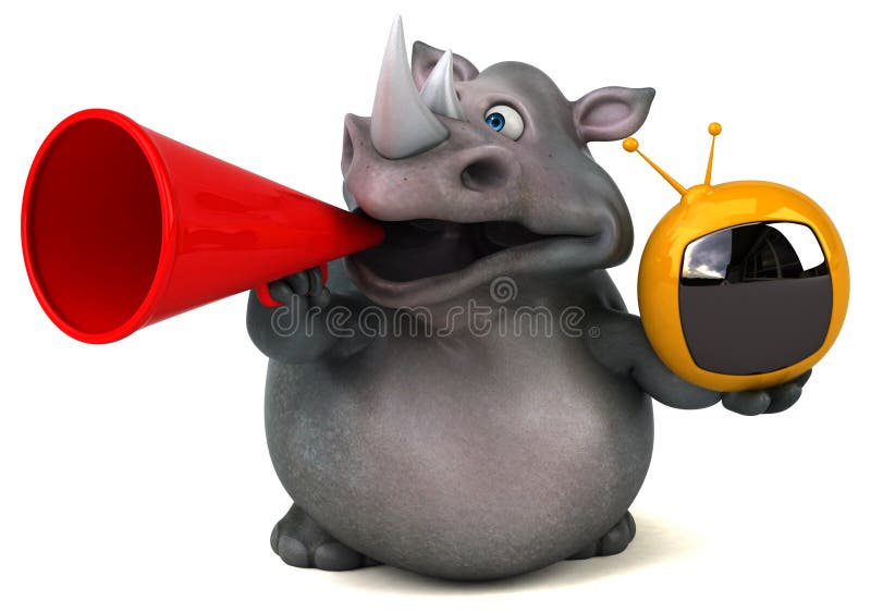 Fun Rhinoceros - 3D Illustration Stock Illustration - Illustration of ...