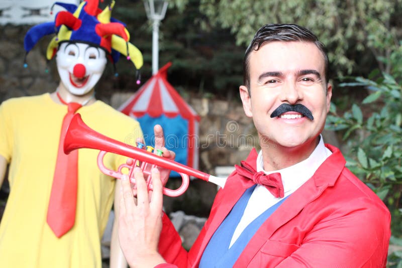 Fun Ringmaster in the Circus Stock Photo - Image of mustache, announcer ...