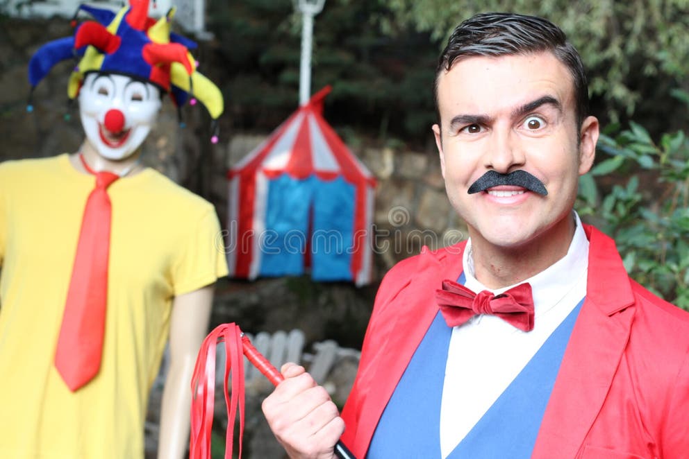 Fun Ringmaster in the Circus Stock Image - Image of comedian, mustache ...