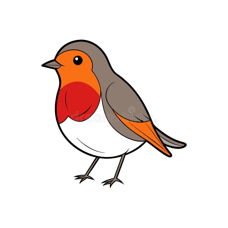 Fun Robin Coloring Activity for Kids Stock Photo - Illustration of ...