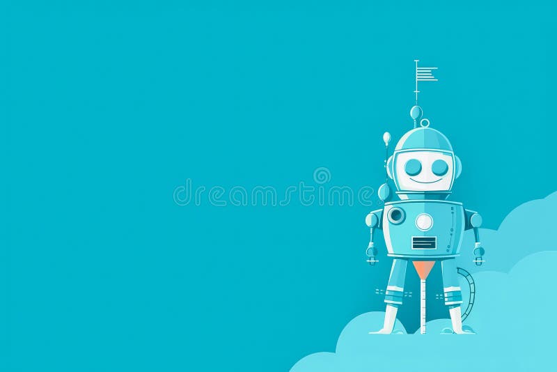Robot Banner stock vector. Illustration of machine, advertisement - 4455383