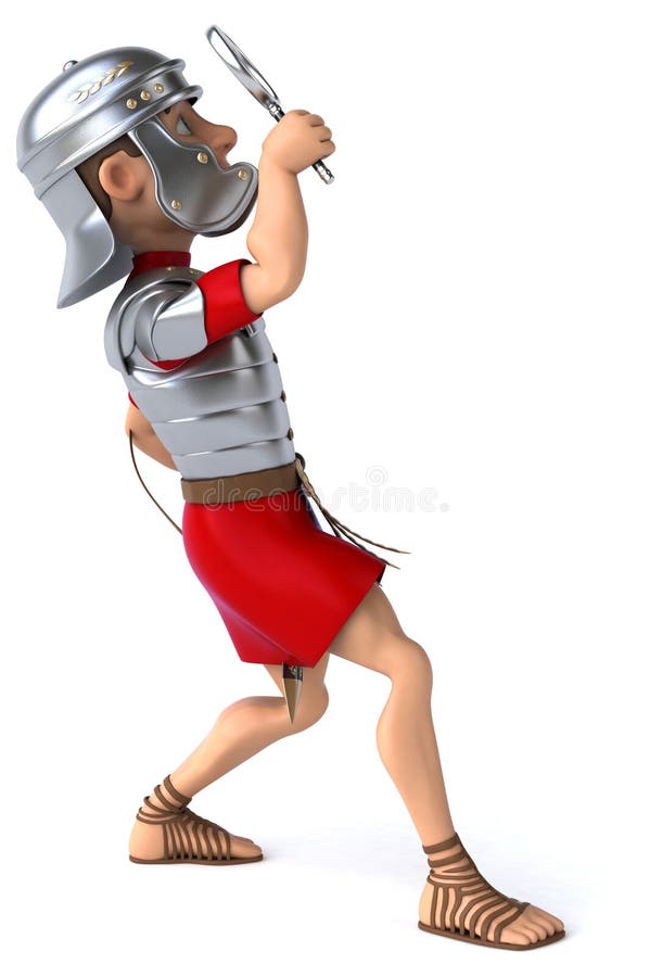 Fun roman soldier stock illustration. Illustration of magnifying - 53787995