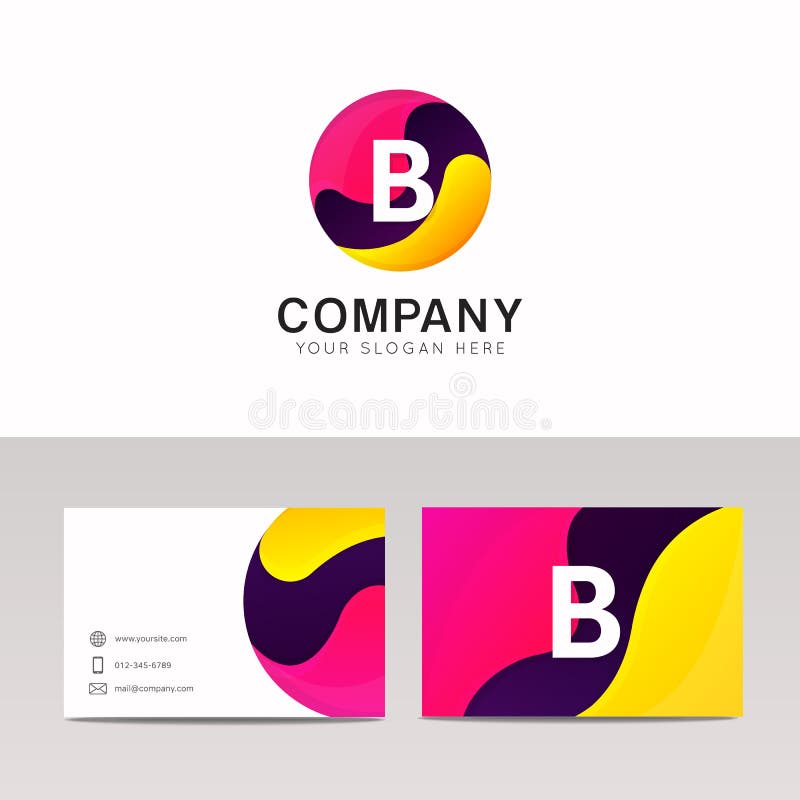 Fun Round B Letter Logo Sign. Abstract Circle Shape Icon Vector Stock ...