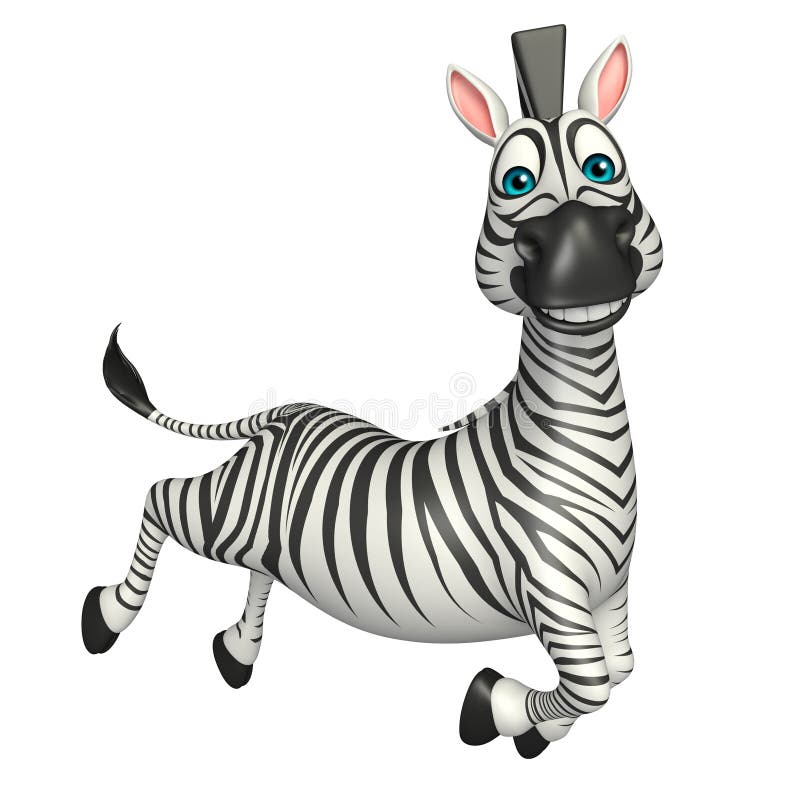 Fun Run Zebra Cartoon Character Stock Illustration - Illustration of ...