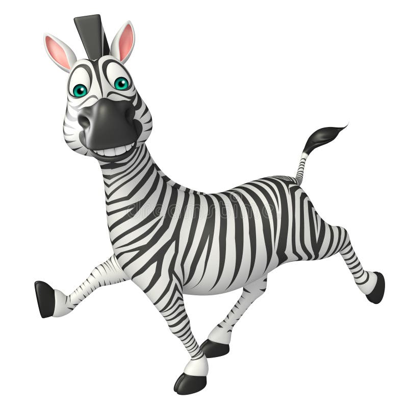 Funny Zebra Cartoon Character Stock Illustration - Illustration of ...