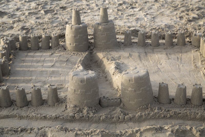 Fun Sand Castle on the Beach in Southern California Stock Image - Image ...