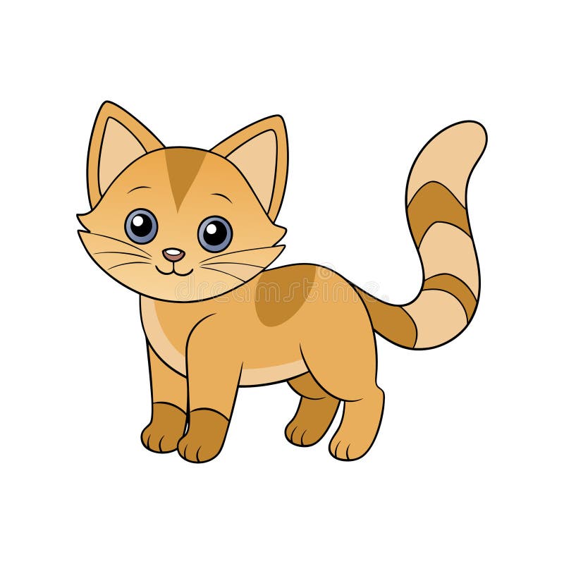 Fun Sand Cat Coloring Illustration for Kids Stock Illustration ...