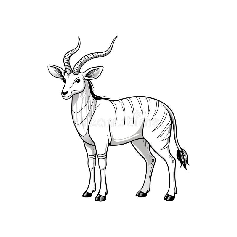 Fun Saola Coloring Illustration for Kids Stock Image - Illustration of ...