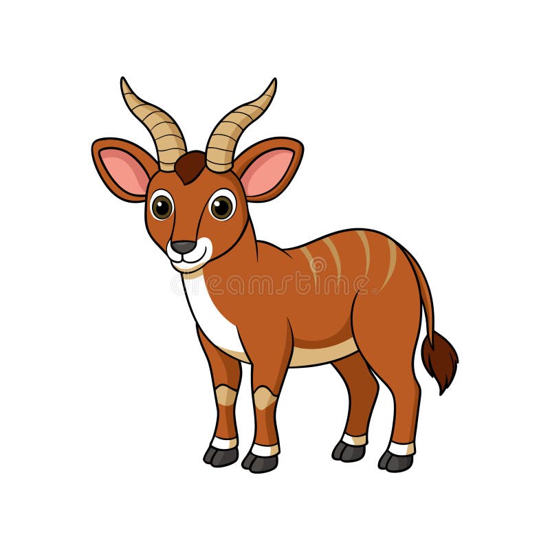 Fun Saola Coloring Illustration for Kids Stock Photo - Illustration of ...