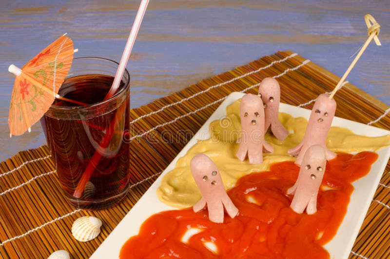 Fun sausages snack stock image. Image of infantile, creative - 37643309