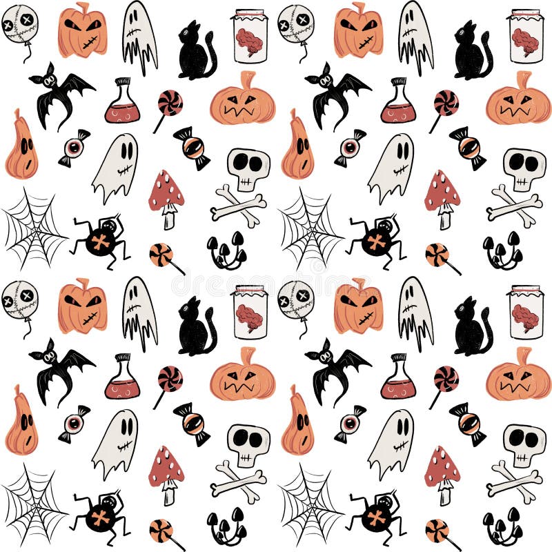 Scary Pattern for Halloween Stock Illustration - Illustration of trick ...