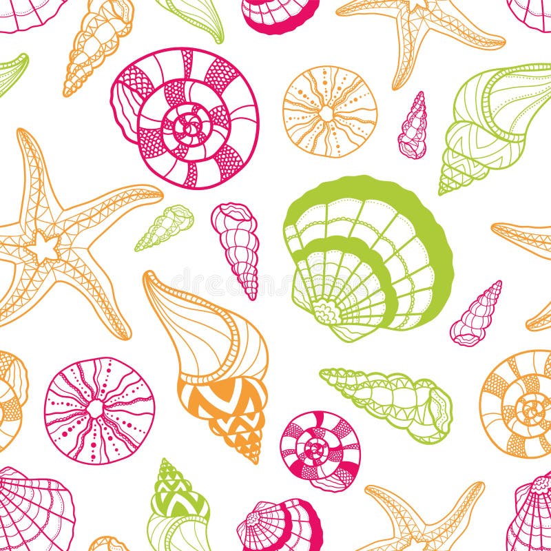 Colorful Shells Clipart Background