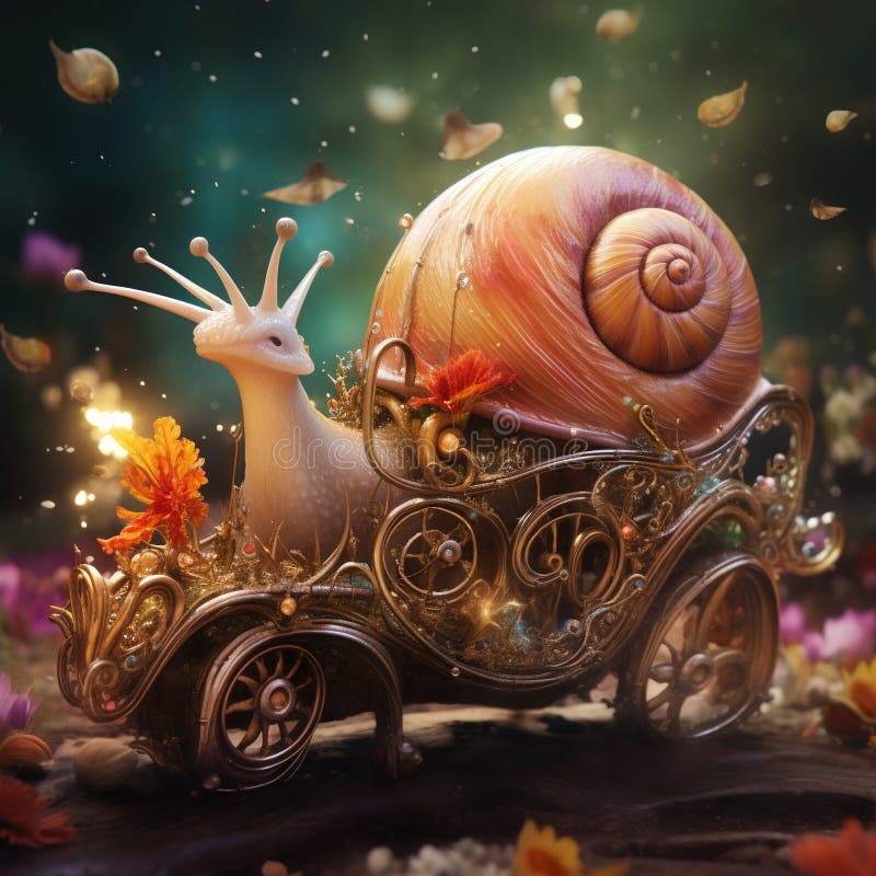 Fun Snail Made with Generative AI Illustration Stock Image - Image of ...