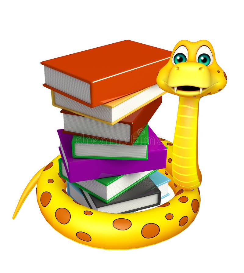 Snake Teacher on Pile of Books Stock Vector - Illustration of isolated ...