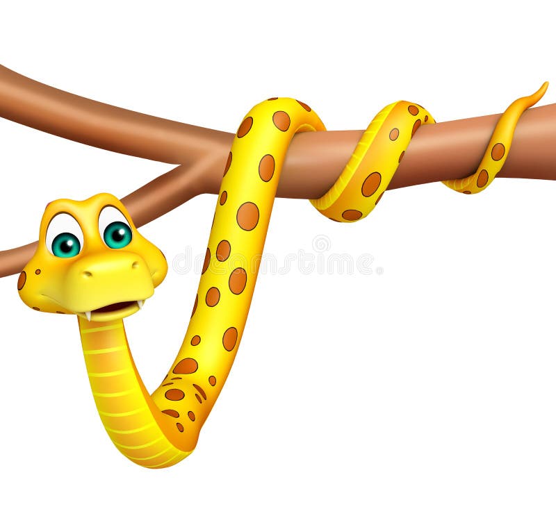 Funny Snake Cartoon Character Stock Illustration - Illustration of ...