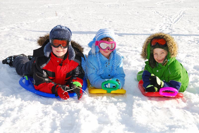 Fun in Snow stock photo. Image of smiling, kids, grin - 4080060