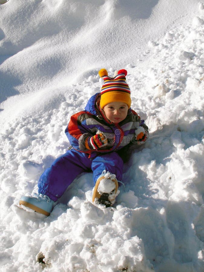 Fun in the snow stock photo. Image of ride, dress, baby - 7752894
