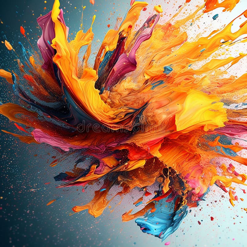 Abstract Colorful Art Piece, Created Using Ai Generative. Stock ...