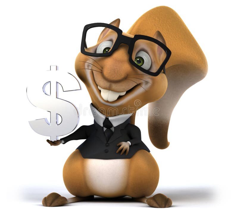 Squirrel with Money. Vector Illustration Decorative Design Stock Vector ...