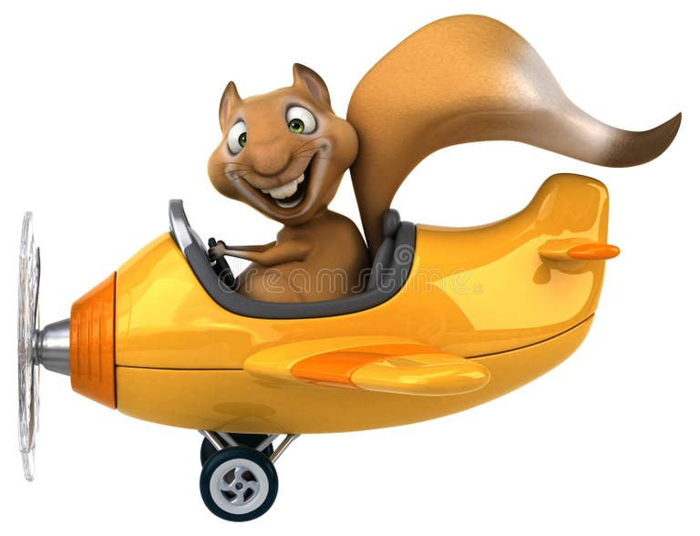 Fun squirrel stock illustration. Illustration of aircraft - 57319904