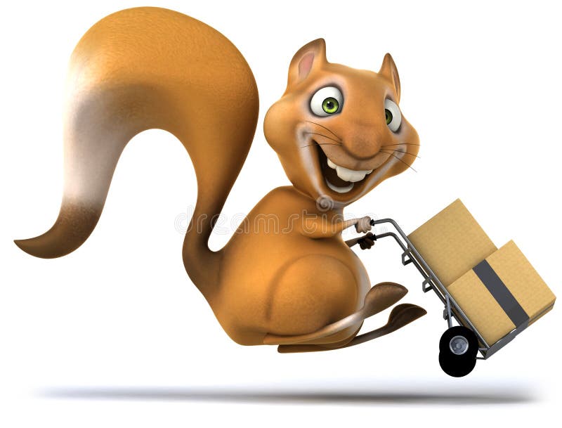 Cartoon Squirrel In Graduated Hat With Pointer Stock Vector