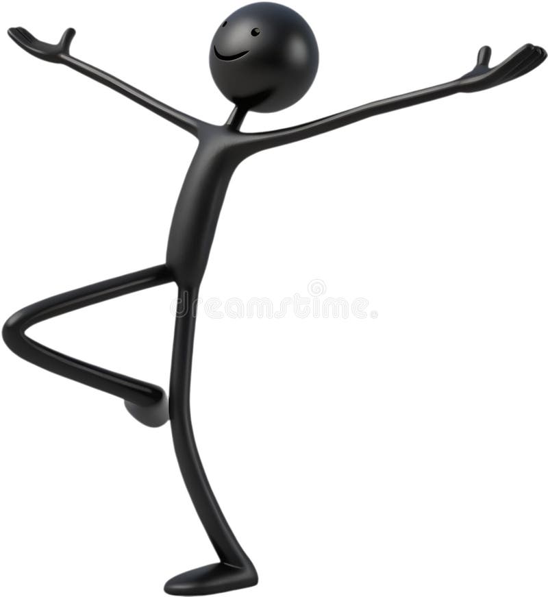 Fun Stick Figure Design with Playful Pose. Stock Illustration ...