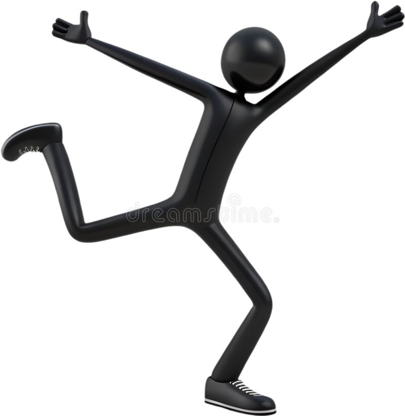 Fun Stick Figure Design with Playful Pose. Stock Illustration ...