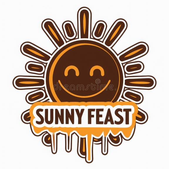 Sunny Feast Sticker with Pancake Pattern Stock Illustration ...