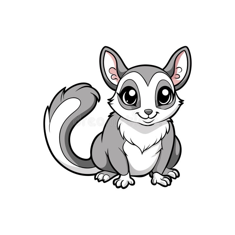 Fun Sugar Glider Animal Coloring Illustration for Kids Stock Photo ...