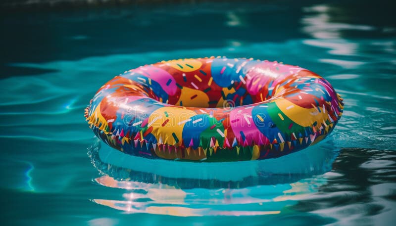 Fun Summer Activity Floating on Inflatable Tubes Generated by AI Stock ...