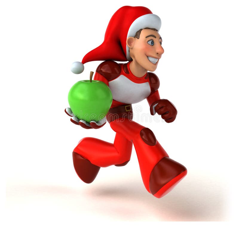 Fun Super Santa Claus - 3D Illustration Stock Illustration ...