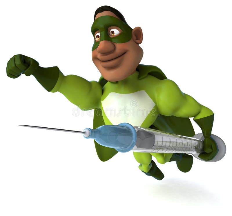 Superhero with a syringe stock illustration. Illustration of fighter ...