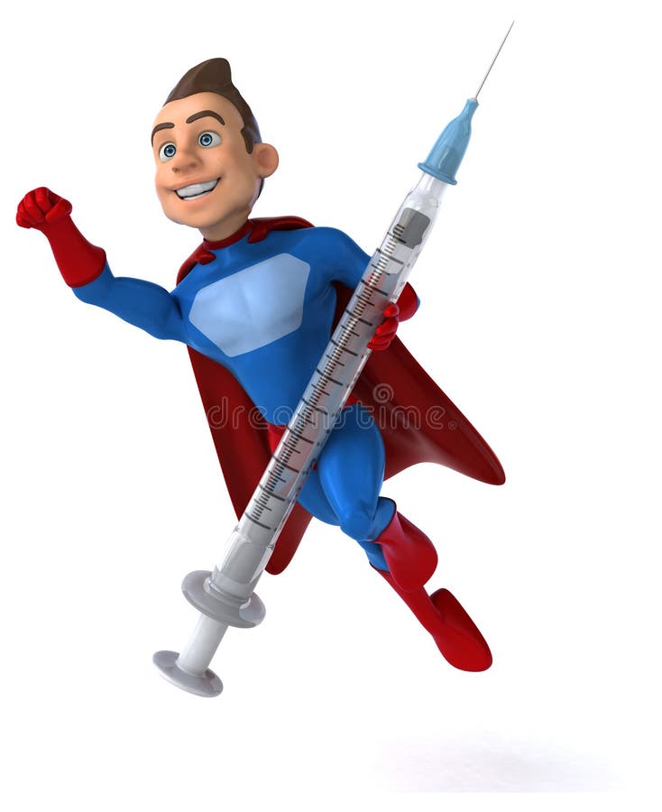 Superhero with a syringe stock illustration. Illustration of fighter ...