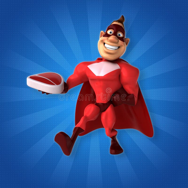 Fun superhero stock illustration. Illustration of meat - 76178807