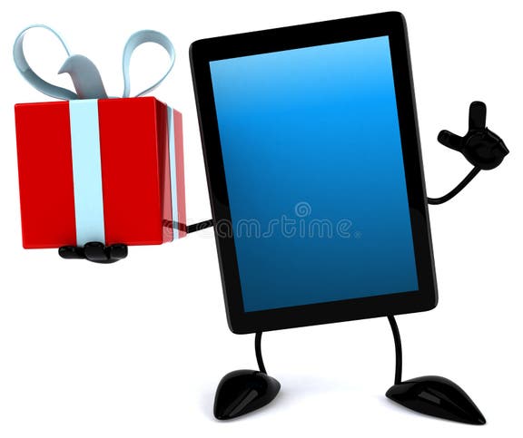 Fun tablet stock illustration. Illustration of multimedia - 47619641