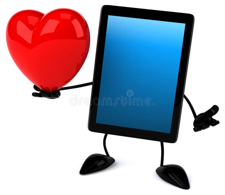 Fun tablet stock illustration. Illustration of love, technology - 55514521