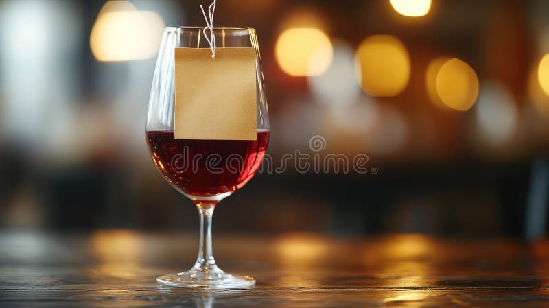 Fun Tea Bag with Glass of Red Wine Stock Illustration - Illustration of ...