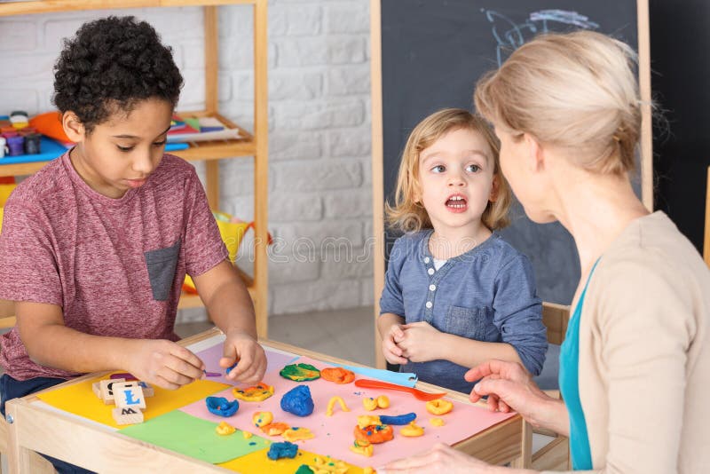 Fun with teacher stock photo. Image of education, horizontal - 95304802