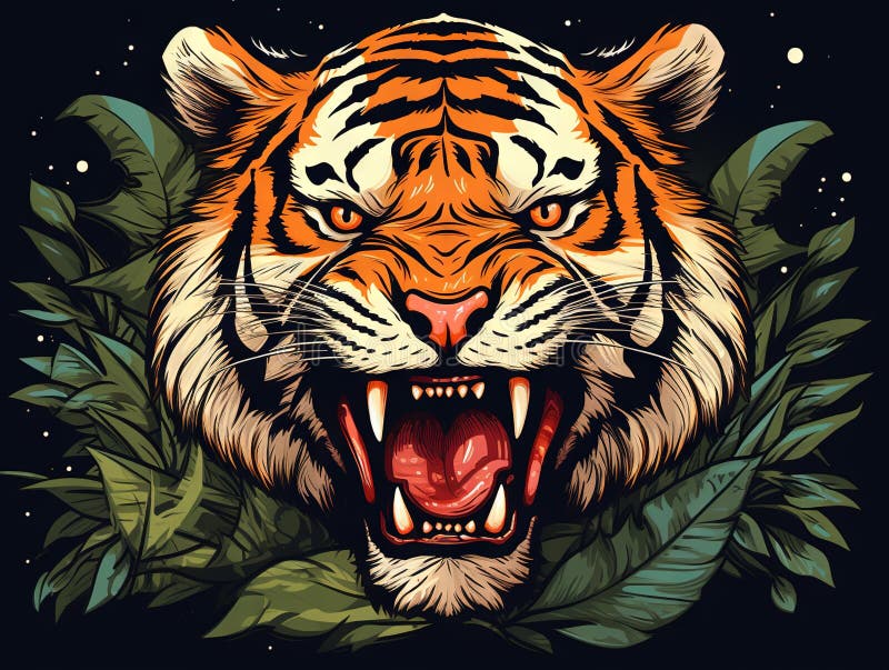 Fun Tiger Made with Generative AI Illustration Stock Illustration ...