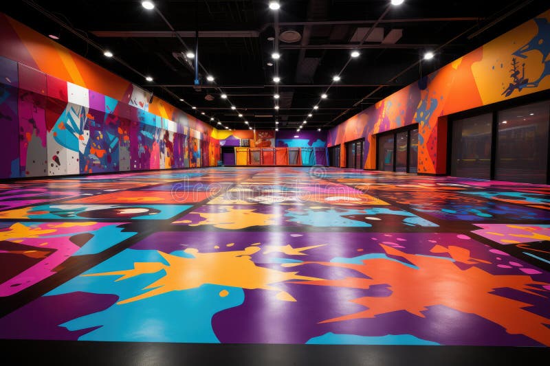 Fun Times at the Colorful Trampoline Park. AI Generated Stock ...