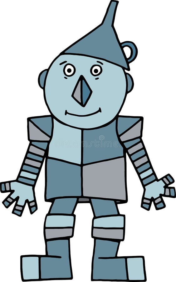 Tin Man with a Funnel on His Head Stock Vector - Illustration of ...